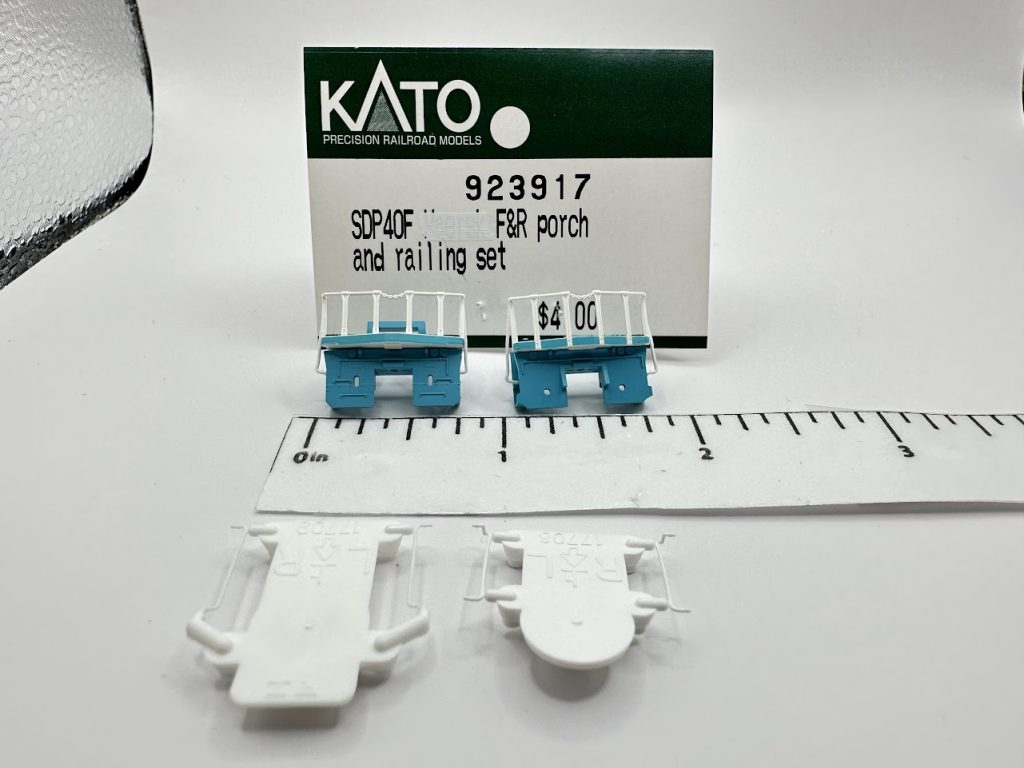 SDP40F Front & Rear Porch and railing set w/ underbody coupler mounts ...