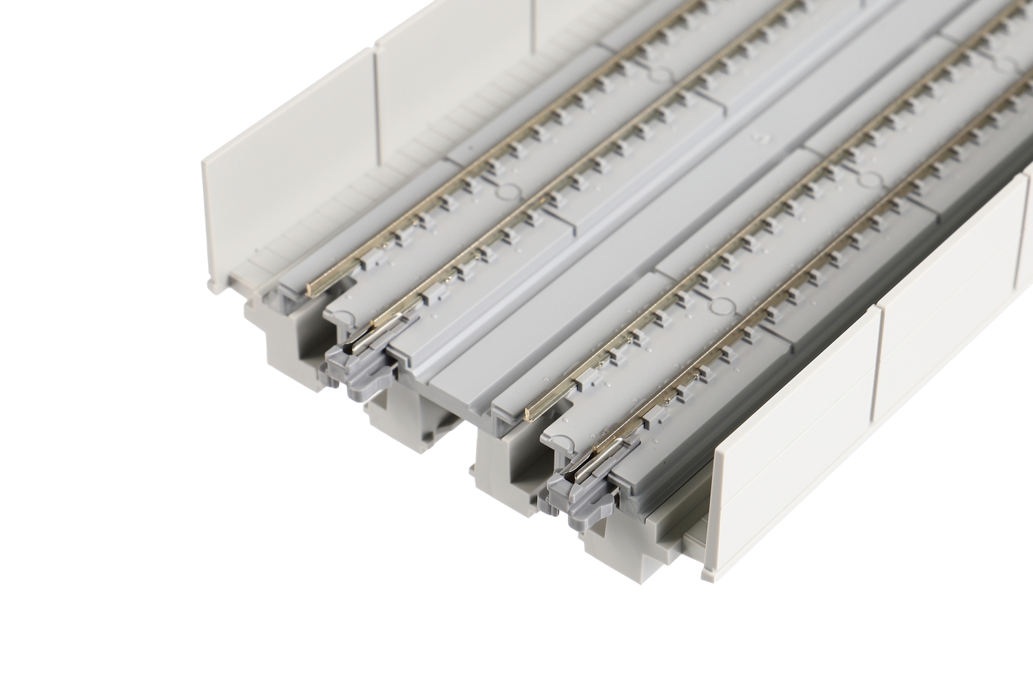 N Concrete-Slab Double Track Straight Viaduct Track 124mm (2 pcs ...